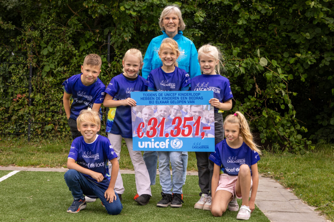 Kinderen lopen hoog bedrag bij elkaar tijdens UNICEF Kinderloop - Hoogeveense Cascaderun